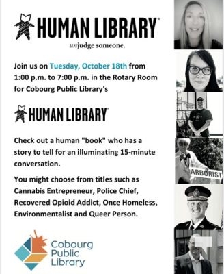Visit the "Human" Library at the Cobourg Public Library - Today's ...